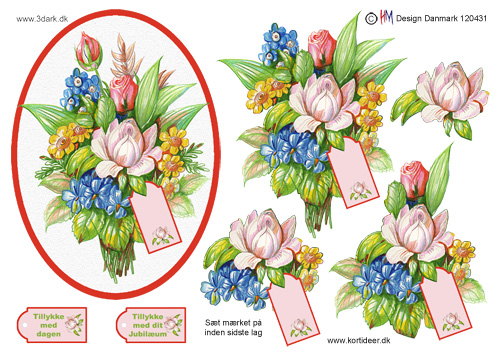 Blomstermotiver til kort